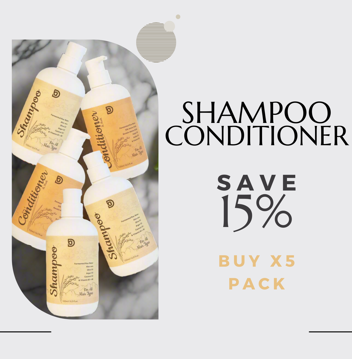 Hair Care Set - Shampoo & Conditioner - x5 Pack – DeeThao Online Store